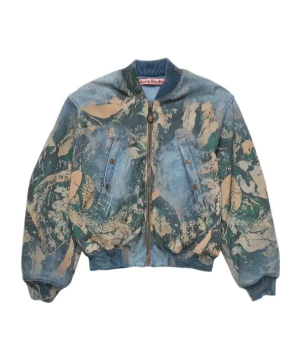 Acne Studios Printed Denim Bomber Jacket