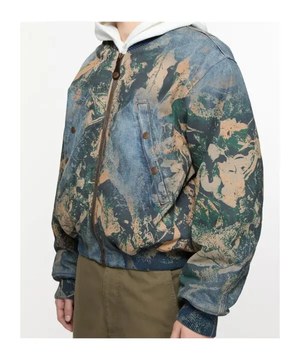 Acne Studios Printed Denim Bomber Jacket