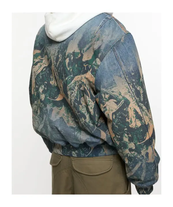 Acne Studios Printed Denim Bomber Jacket