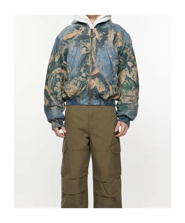Acne Studios Printed Denim Bomber Jacket