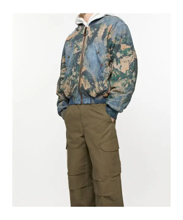 Acne Studios Printed Denim Bomber Jacket