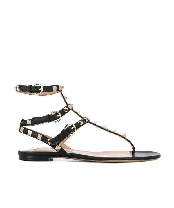 Valentino Garavani Rockstud Open Toe Flat Sandals