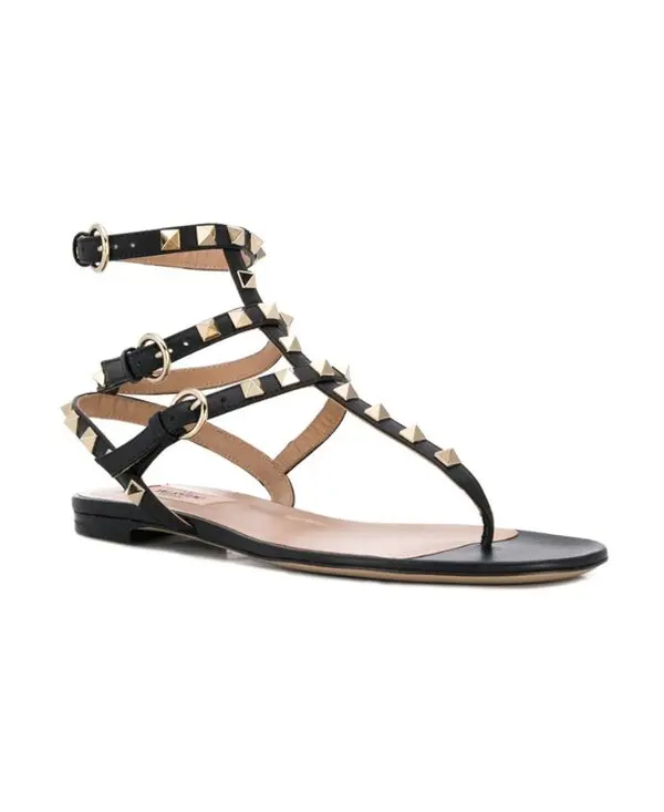 Valentino Garavani Rockstud Open Toe Flat Sandals