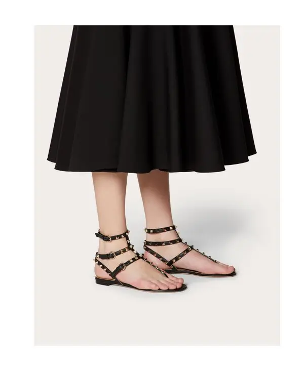 Valentino Garavani Rockstud Open Toe Flat Sandals