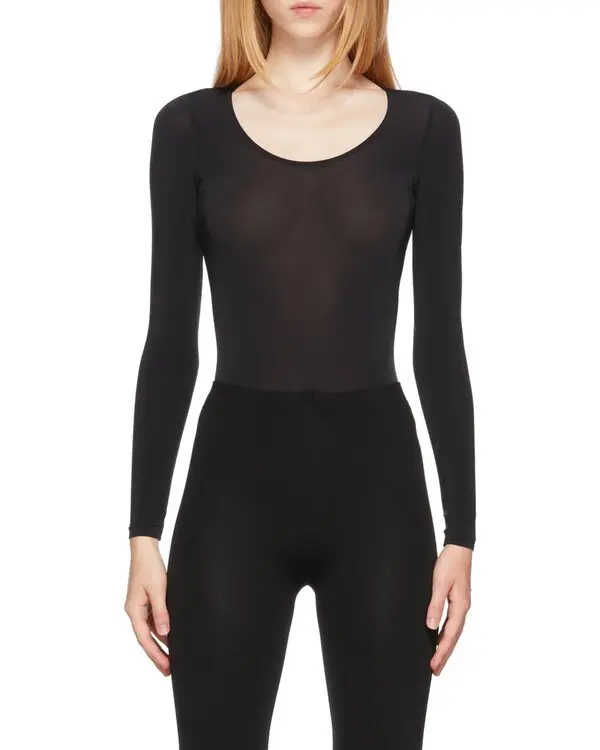 Wolford Buenos Aires Long-sleeved Crewneck Bodysuit - Black