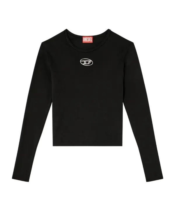 DIESEL® Long Sleeve Oval D Cut Out Top - Black