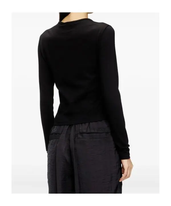 DIESEL® Long Sleeve Oval D Cut Out Top - Black