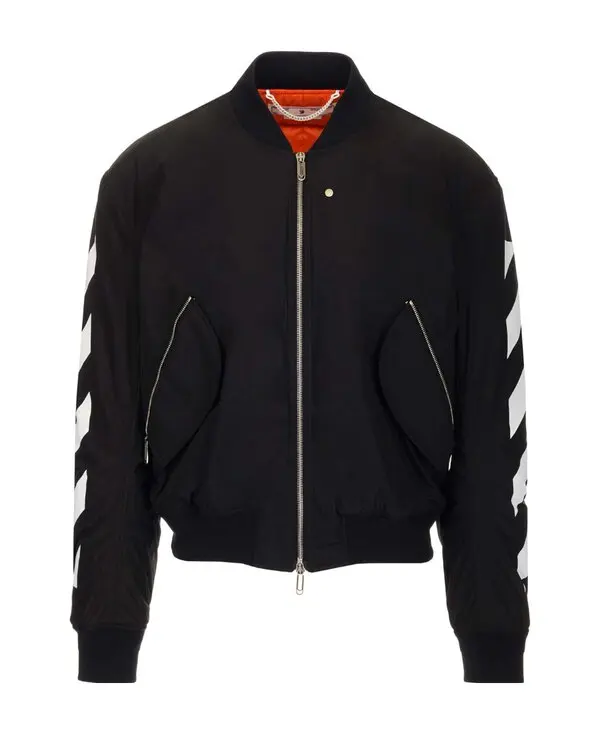 Off-White Diagonal-stripe Bomber Jacket