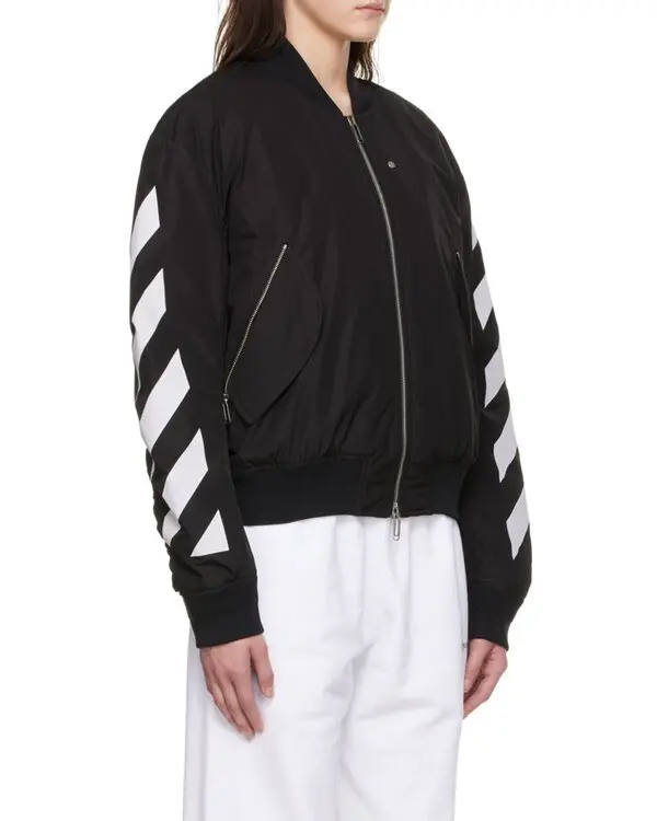 Off-White Diagonal-stripe Bomber Jacket