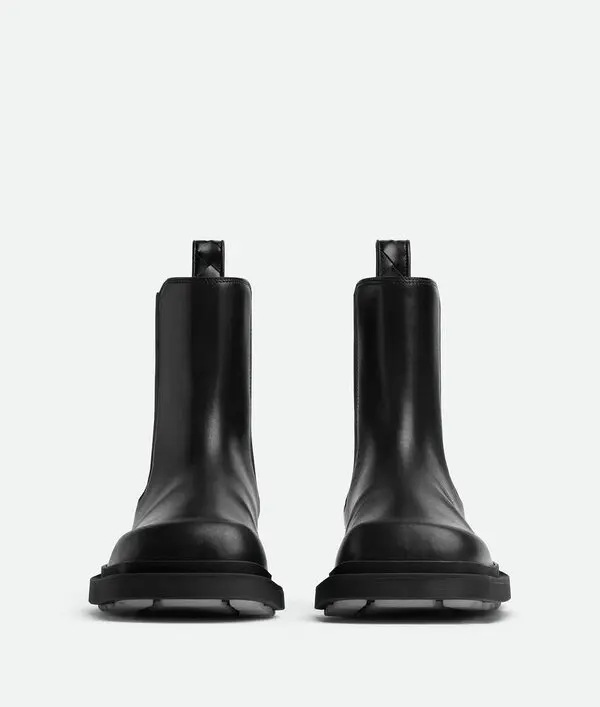 Bottega Veneta Chelsea Boots With Intrecciato Heel - Black