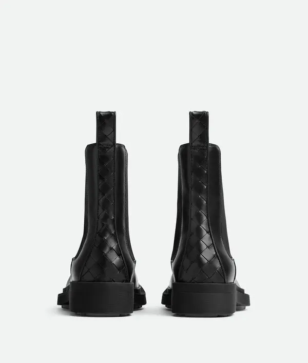 Bottega Veneta Chelsea Boots With Intrecciato Heel - Black