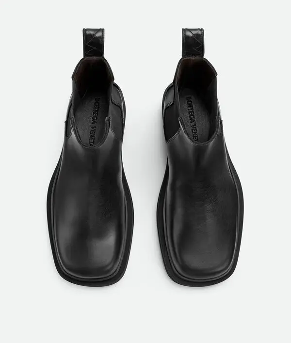 Bottega Veneta Chelsea Boots With Intrecciato Heel - Black