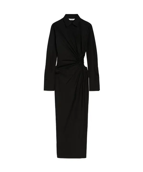 Max Mara Collared Long Sleeve Shirt Dress - Black