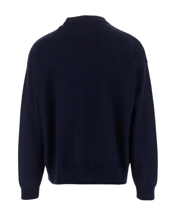Palm Angels Logo Intarsia Knit Crewneck Jumper
