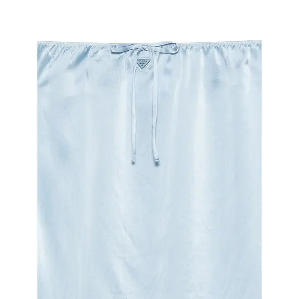 Prada Drawstring Midi Skirt With Ruffled Hem - Blue