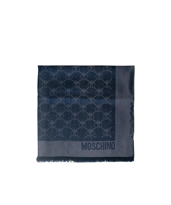 Moschino Letter Pattern Scarf - Blue