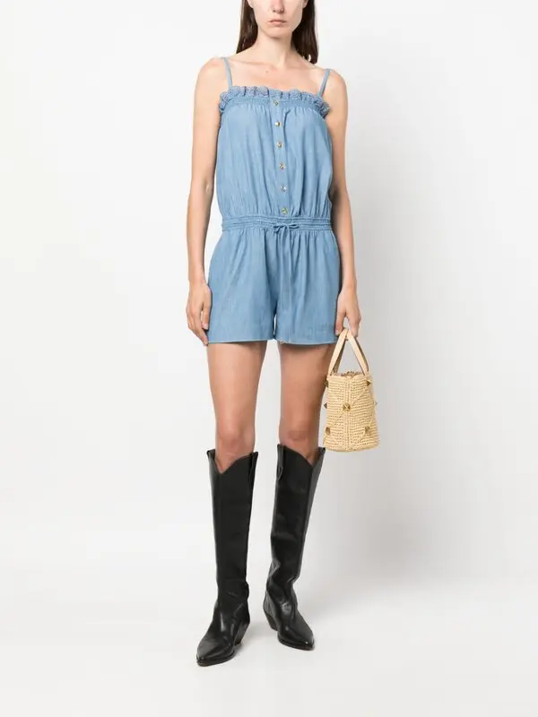 Celine Smocked Chambray Playsuit