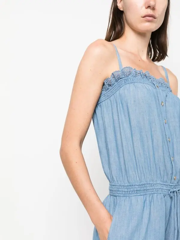 Celine Smocked Chambray Playsuit
