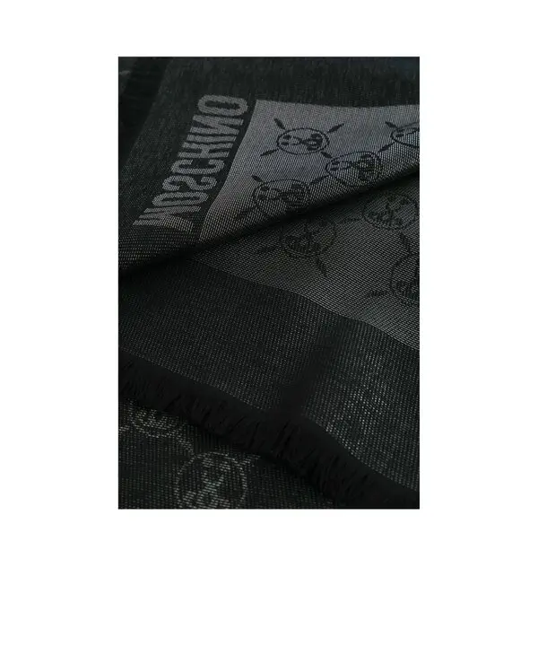 Moschino Letter Pattern Scarf - Black