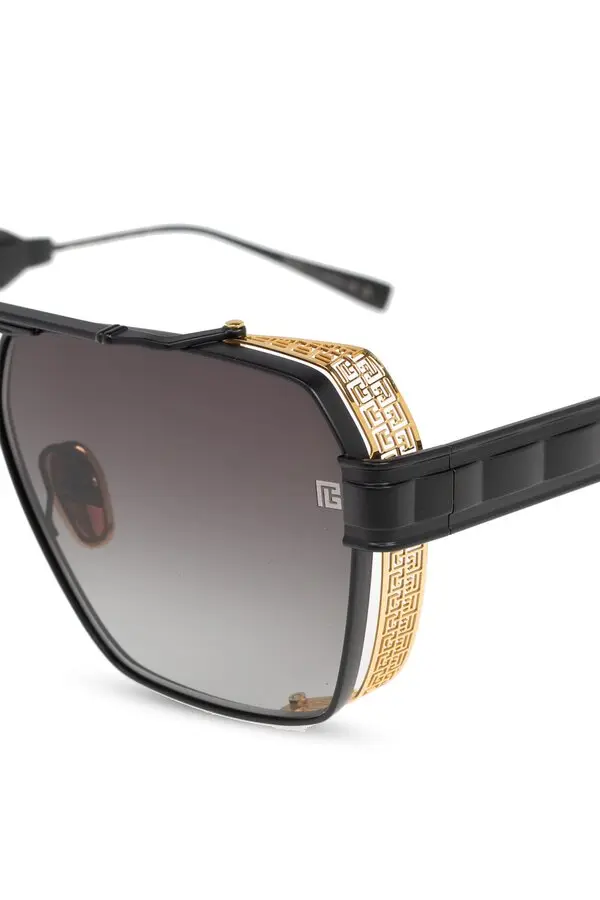 Balmain Logo Aviator Sunglasses - Gray