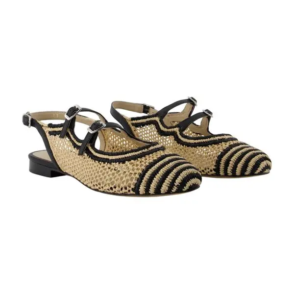 CAREL Balma Woven Flat Sandals - Black