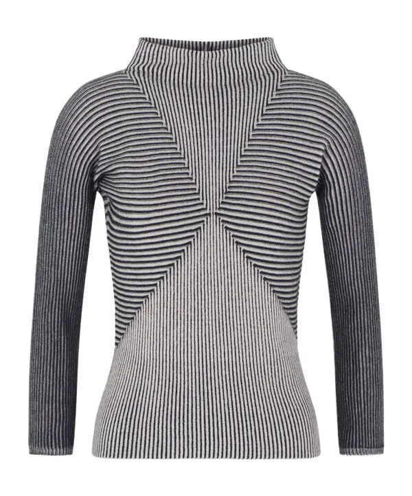 Emporio Armani Striped High Neck Jumper
