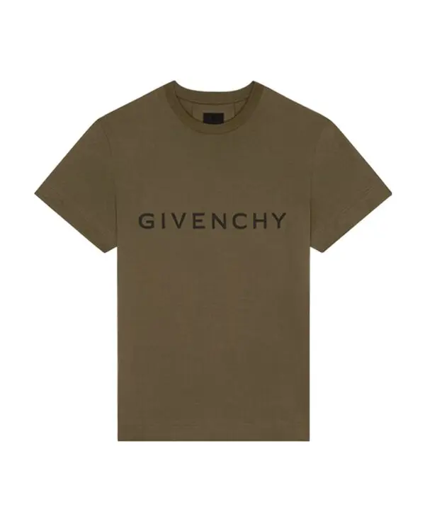 Givenchy Logo Printed Crewneck T-shirt - Khaki
