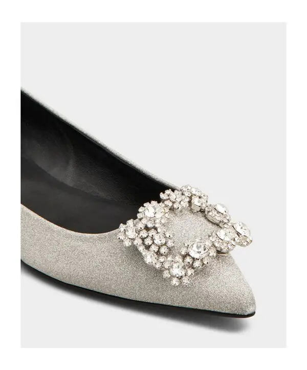 ROGER VIVIER Logo Ballet Flats With Crystal Buckle