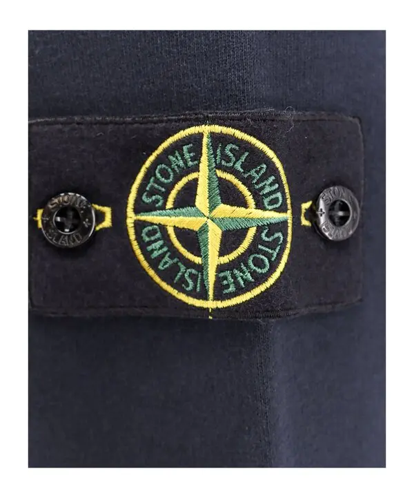 Stone Island Crewneck Sweatshirt With Logo Patch - Blue