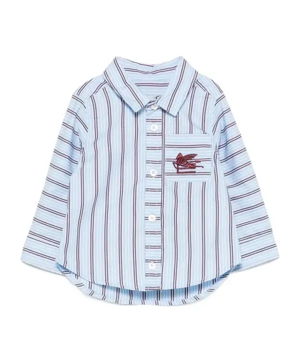 Etro Pegaso Striped Embroidered Shirt