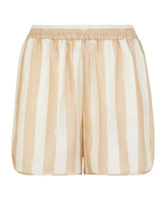 Fendi Elasticated Waistband Striped Shorts - Beige