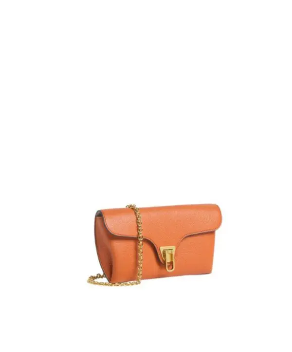 COCCINELLE Logo Printed Shoulder Bag With Detachable Pocket - Brown
