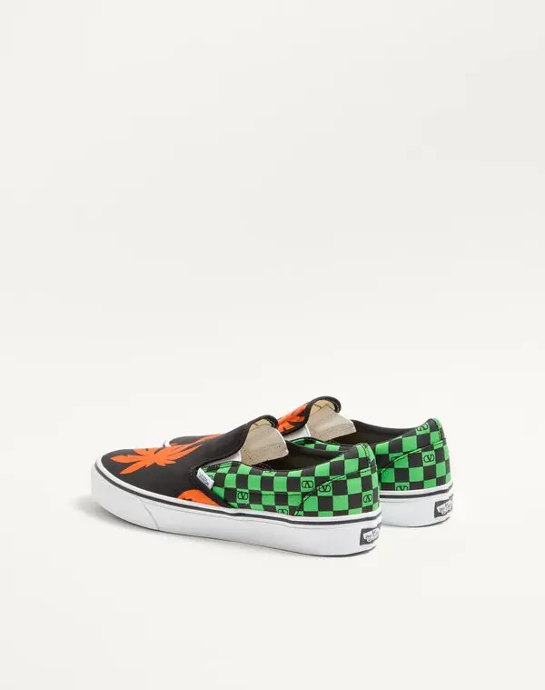 Valentino Garavani X Vans Checkerboard Printed Slip-on Sneakers - White