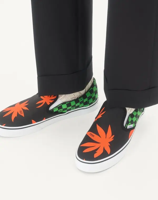 Valentino Garavani X Vans Checkerboard Printed Slip-on Sneakers - White