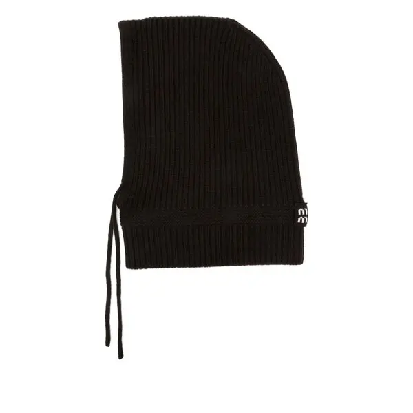 Miu Miu Wool And Cashmere Knit Hood - Black