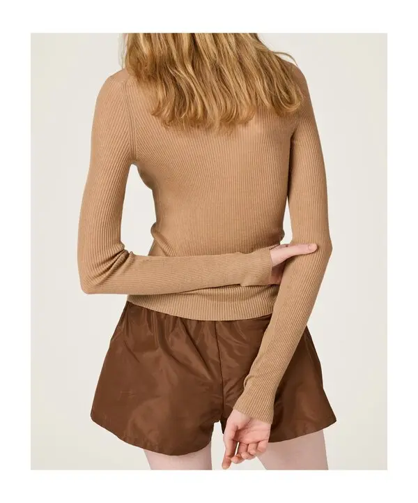 Miu Miu Ribbed Cashmere And Silk Sweater