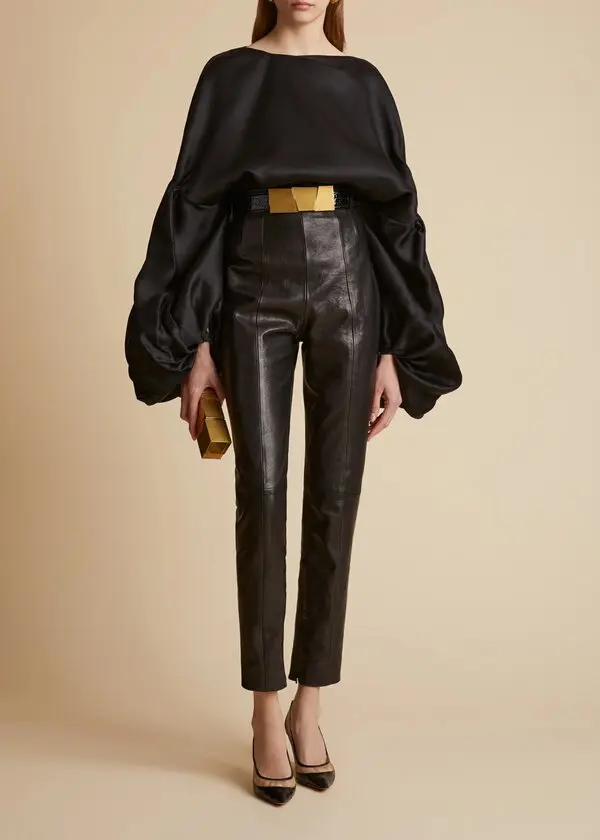Khaite The Quico Puff-sleeved Blouse - Black