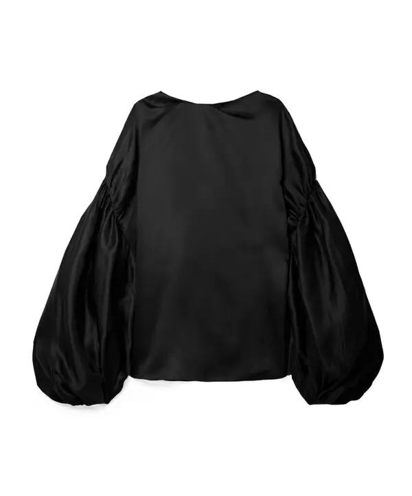 Khaite The Quico Puff-sleeved Blouse - Black
