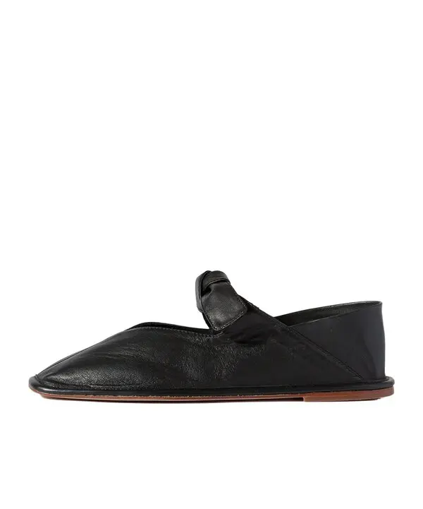 Hereu Llasada Square-toe Ballet Flats - Black
