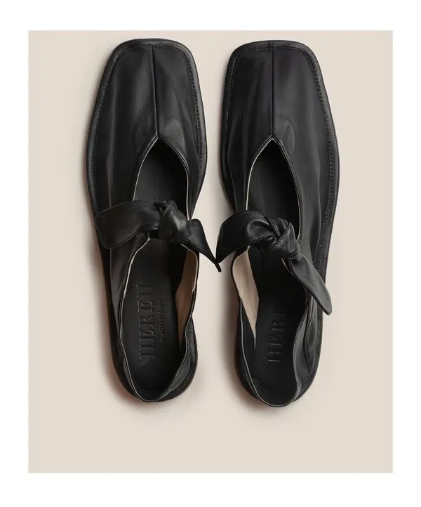 Hereu Llasada Square-toe Ballet Flats - Black