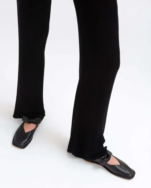 Hereu Llasada Square-toe Ballet Flats - Black