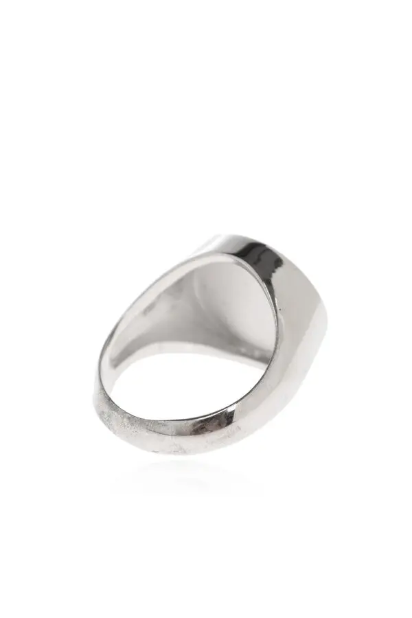 Dolce & Gabbana Tone Logo Ring With Stone Detail