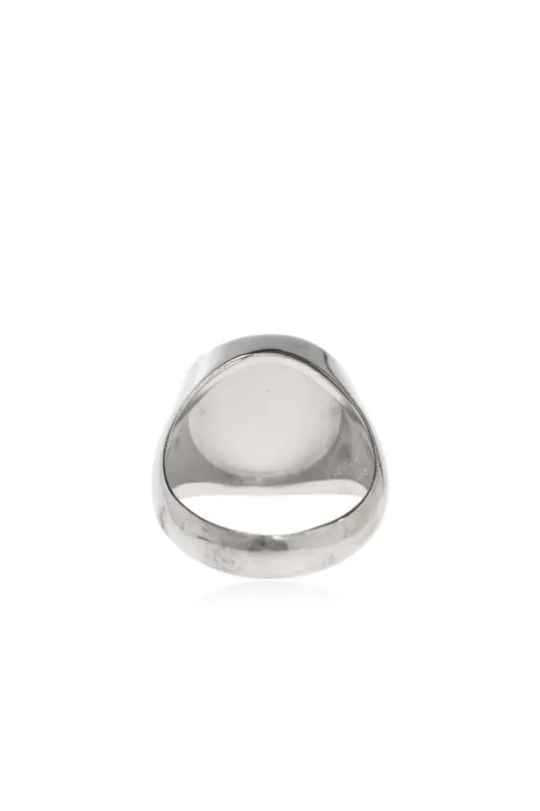 Dolce & Gabbana Tone Logo Ring With Stone Detail