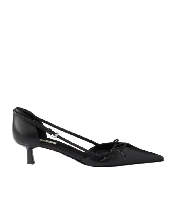 Prada Pointed Toe Strappy Pumps - Black