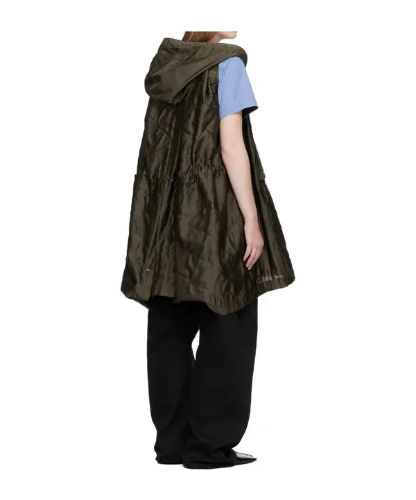 Sacai Quilted Hooded Vest - Khaki