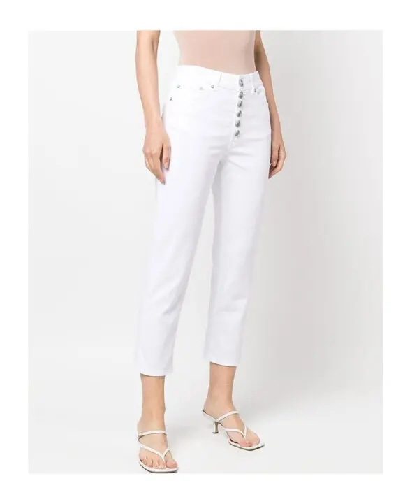 DONDUP Logo Patch Trousers - White