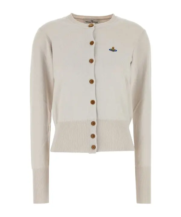 VIVIENNE WESTWOOD Orb Embroidered Knit Cardigan - Nude