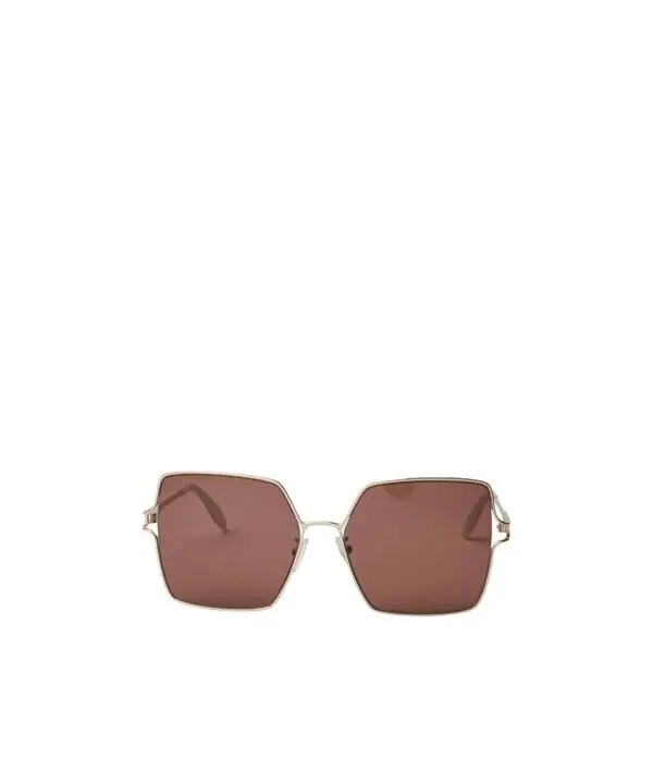Alexander McQueen Oversized Logo Sunglasses - Brown