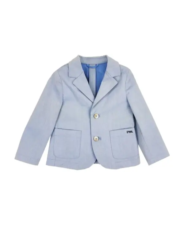 Emporio Armani Logo Single-breasted Blazer - Blue