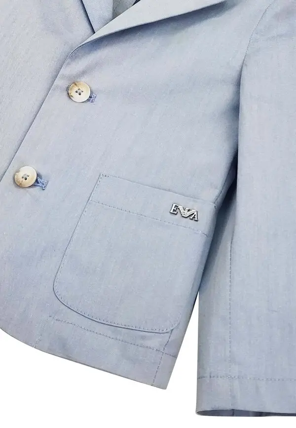 Emporio Armani Logo Single-breasted Blazer - Blue